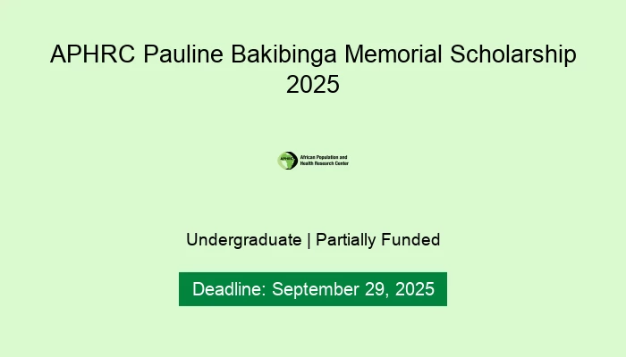 APHRC Pauline Bakibinga Memorial Scholarship 2025 | ScholarshipSet