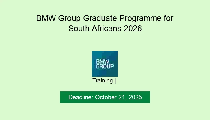 BMW Group Graduate Programme for South Africans 2026 | ScholarshipSet