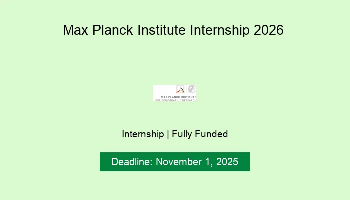 Max Planck Institute Internship 2026 | ScholarshipSet