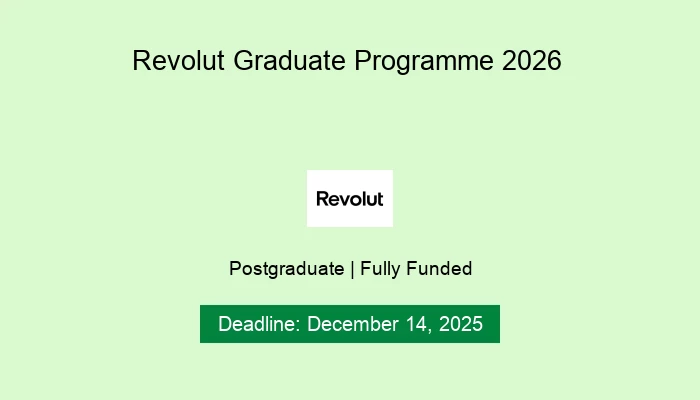 Revolut Graduate Programme 2026 | ScholarshipSet