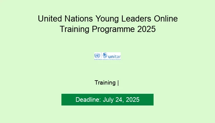 United Nations Young Leaders Online Training Programme 2025 | ScholarshipSet